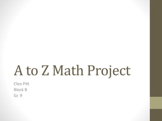 A to Z math project | PPTX