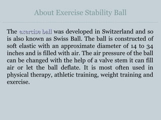 A to z of exercise stability ball | PPT