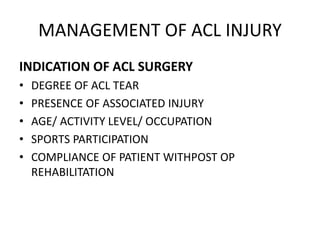 A TO Z OF ACL INJURIES | PPTX