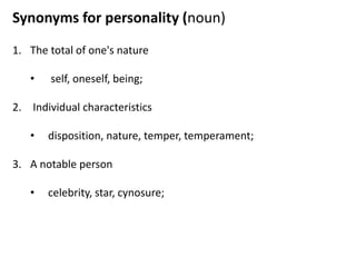 A to Z personality theories - A complete guide to human behavior | PPTX