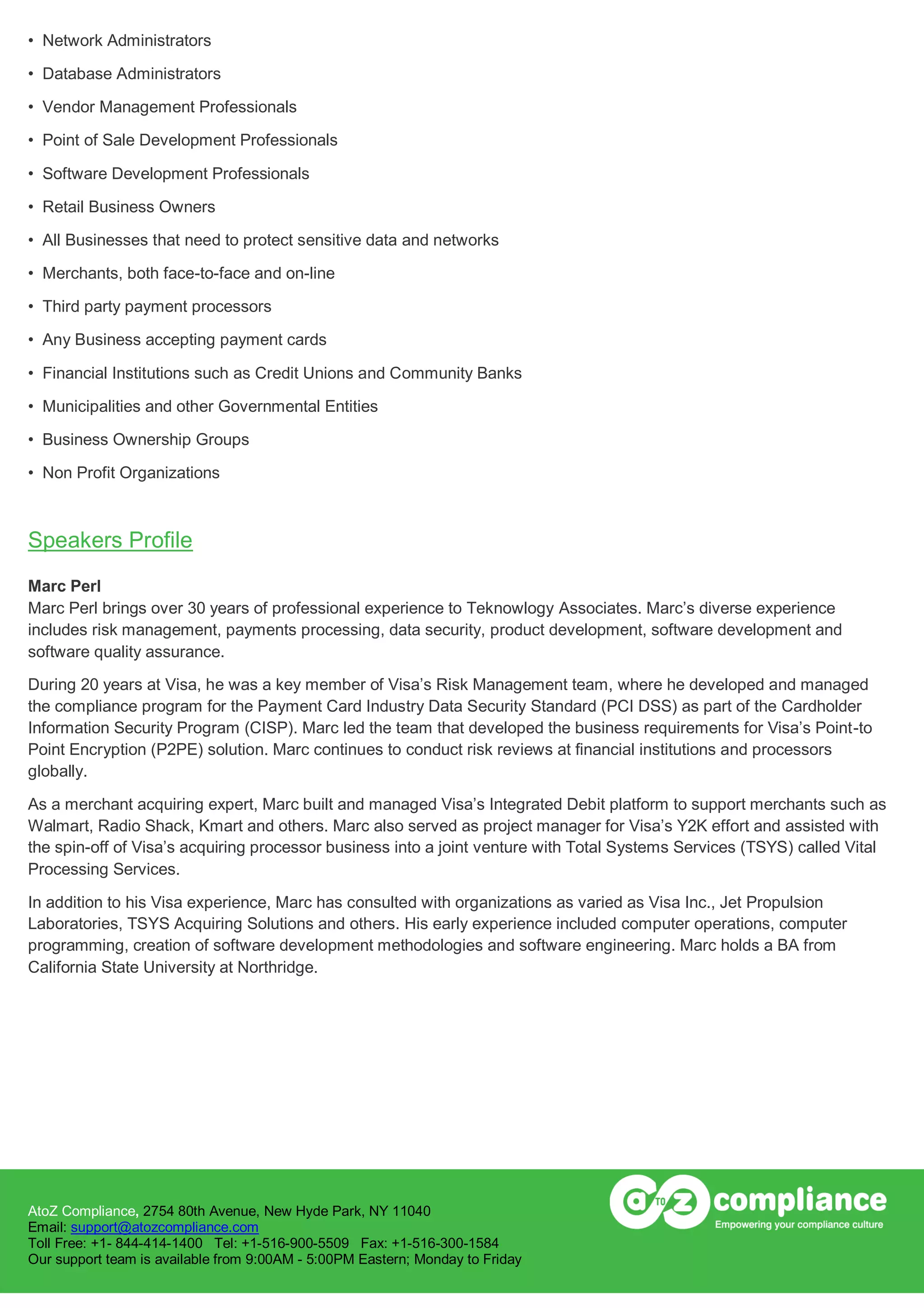 Introduction to the Payment Card Industry Data Security Standard (PCI DSS) - By AtoZ Compliance ...