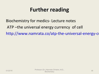 ATP- The universal energy currency of cell | PPT