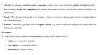 The Fundamentals of plant Alkaloids, Phenols and Tannins | PPTX