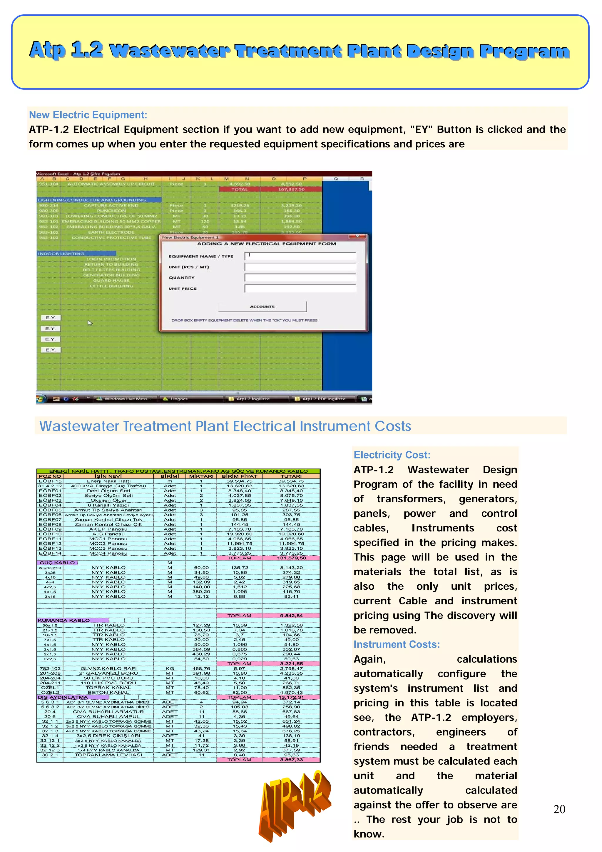 Atp1.2 to AutoCAD Wastewater Treatment Plant Design Program | PDF