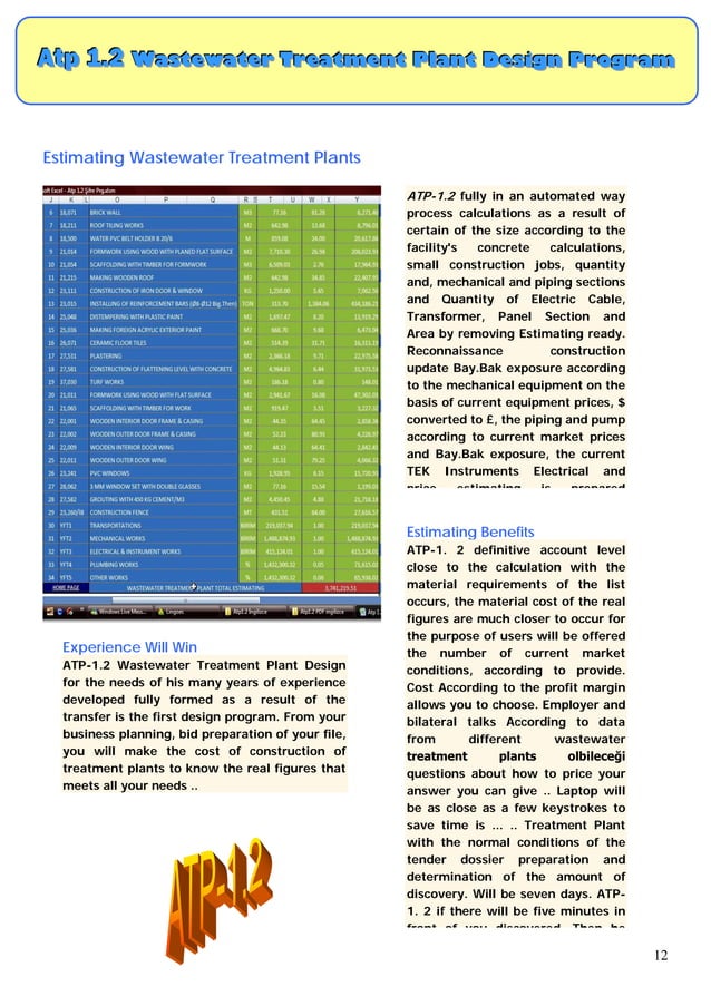 Atp1.2 to AutoCAD Wastewater Treatment Plant Design Program | PDF