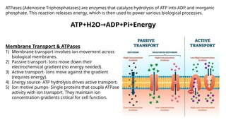 ATPases as nanomachines, Types and disease related | PPTX
