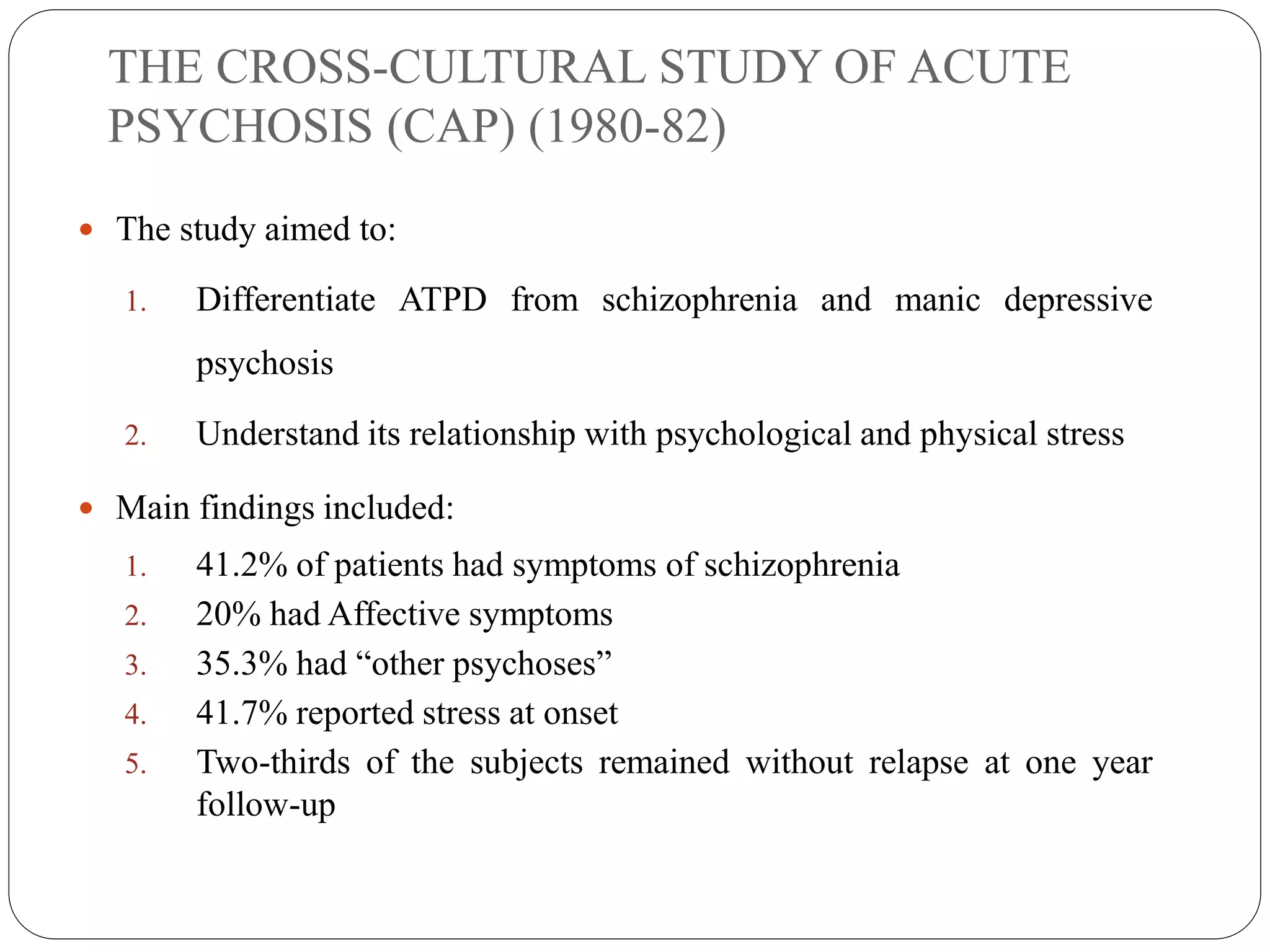 Acute and transient Psychotic Disorder | PPTX