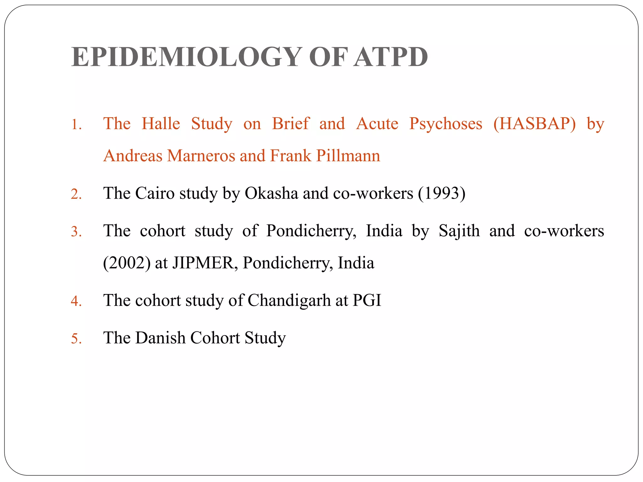 Acute and transient Psychotic Disorder | PPTX