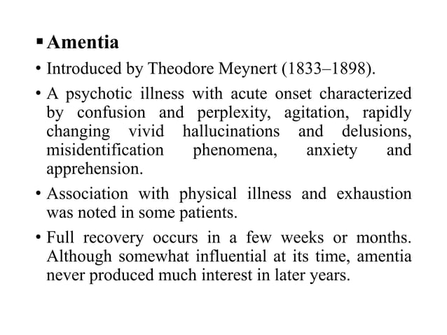 An Overview of Aute and Transient Psychiosis / Brief Psychotic Disorder ...