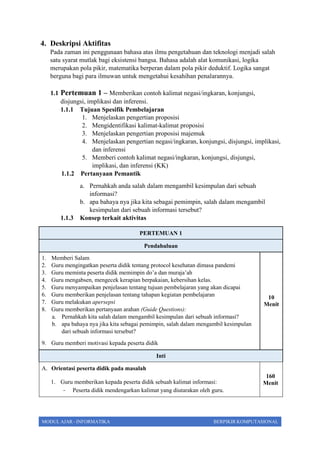 Modul Ajar Informatika kurikulum merdeka | DOCX