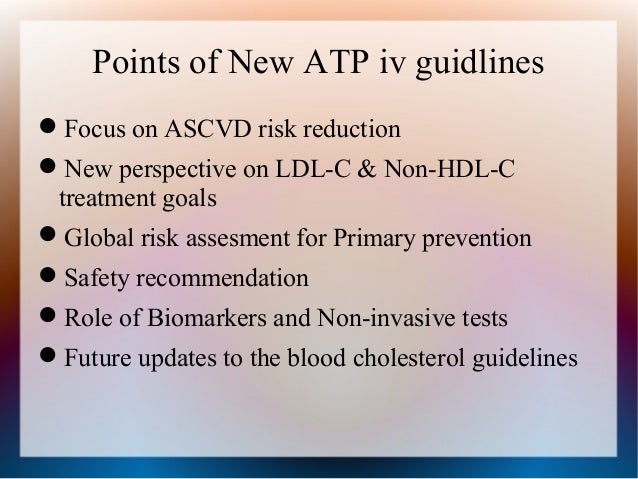 ATP IV Guideline for Blood cholesterol level