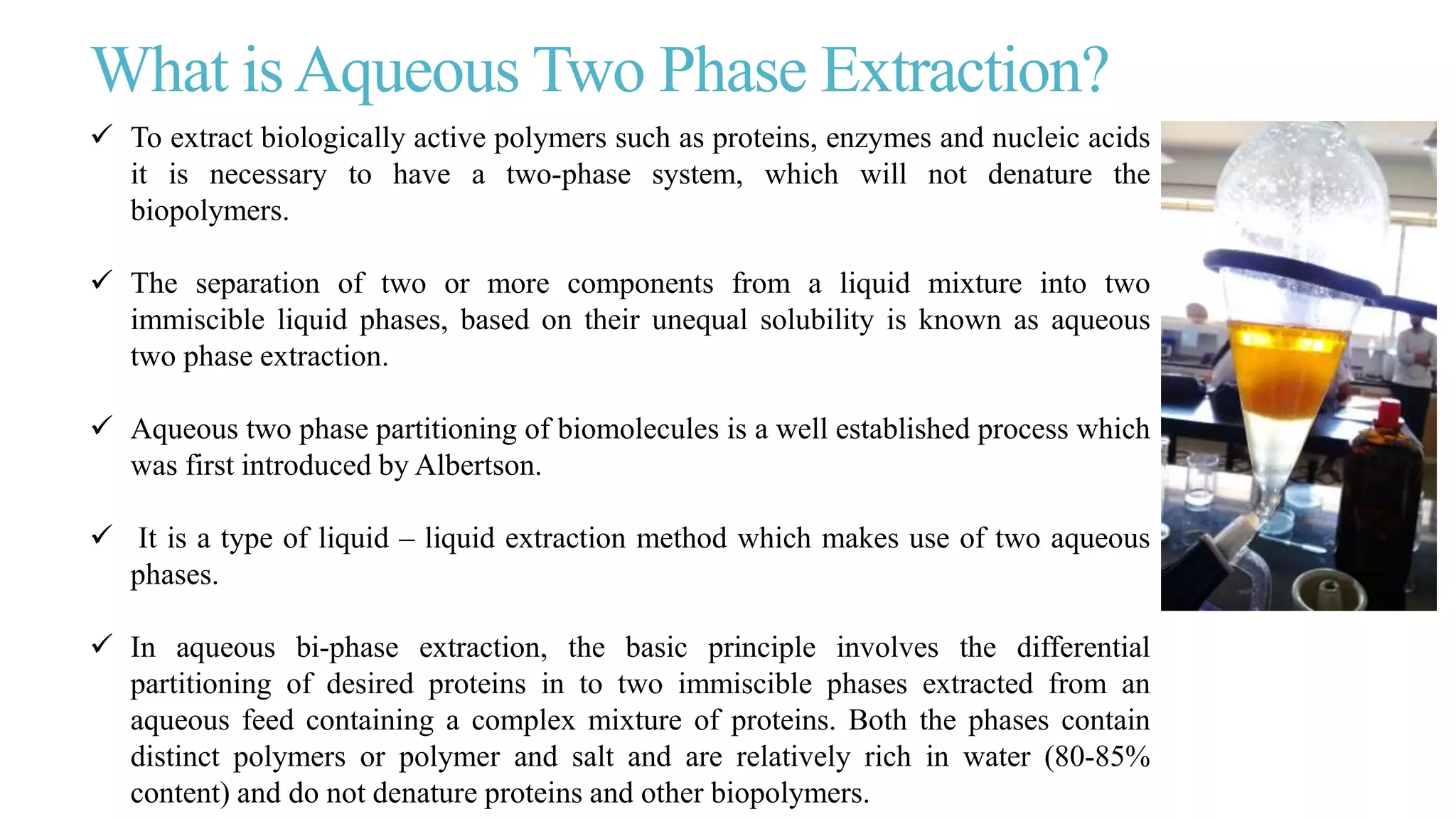 Aqueous Two Phase Extraction | PPTX
