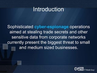 Cyber-Espionage: Understanding the Advanced Threat Landscape | PPTX