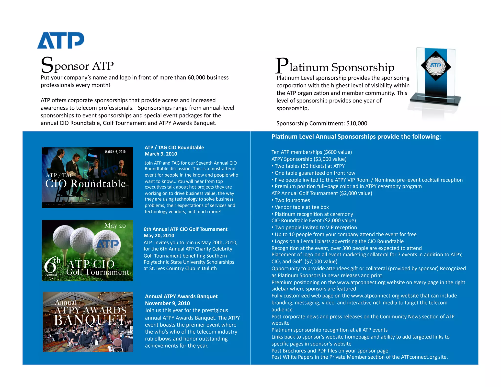 ATP Annual Sponsorship Bundles 2010 | PDF