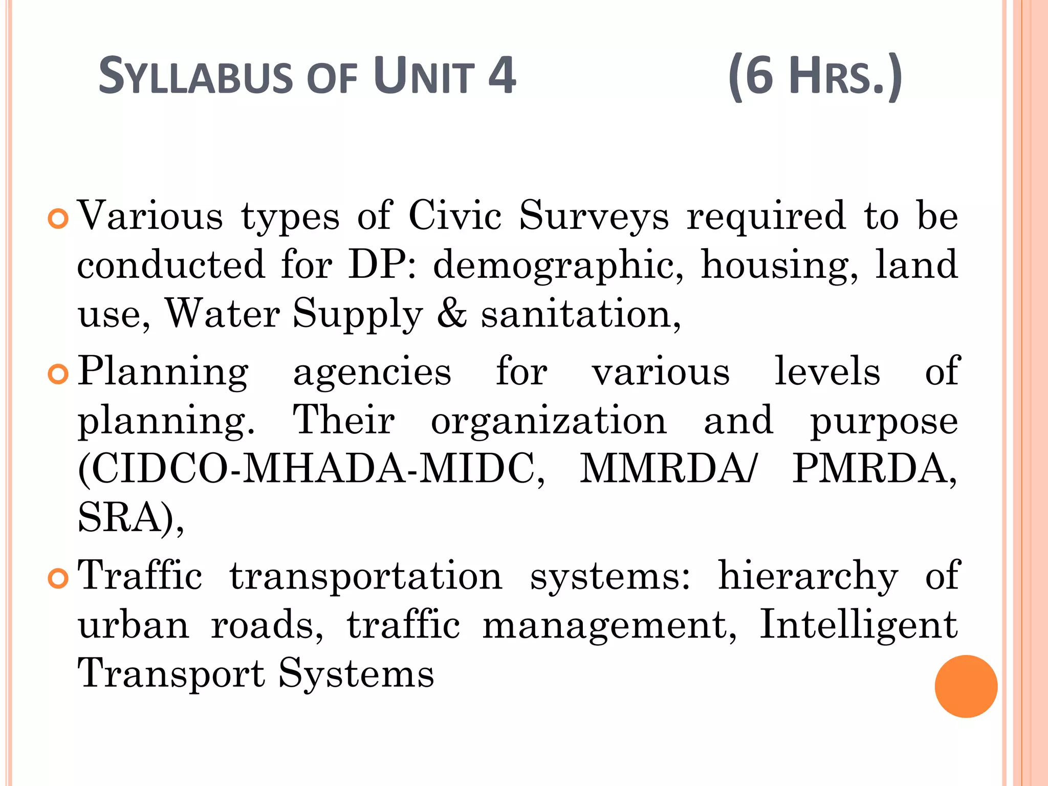 Architecture and Town Planning _Unit 4_SPPU_Survey and Transportation ...