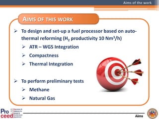 Hydrogen production by a thermally integrated ATR based fuel processor ...