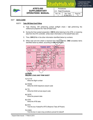 ATR72-500 SUPPLEMENTARY OPERATIONS MANUAL | PDF