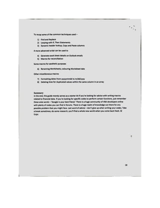 A trade support guide to macros & vba for ms excel | PDF | IT and Internet Support | Internet