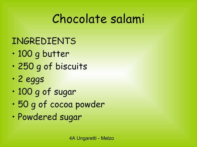 A traditional italian recipe | PPS