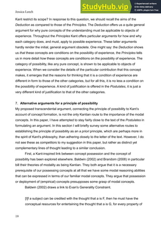 A Transcendental Argument For The Principle Of Possibility | PDF ...