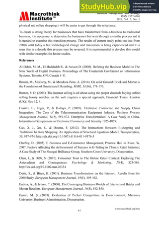 A Transition To Physical Retail From E-Business A Case Study | PDF