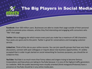 A transportation logistics guide to getting started with social media | PPT