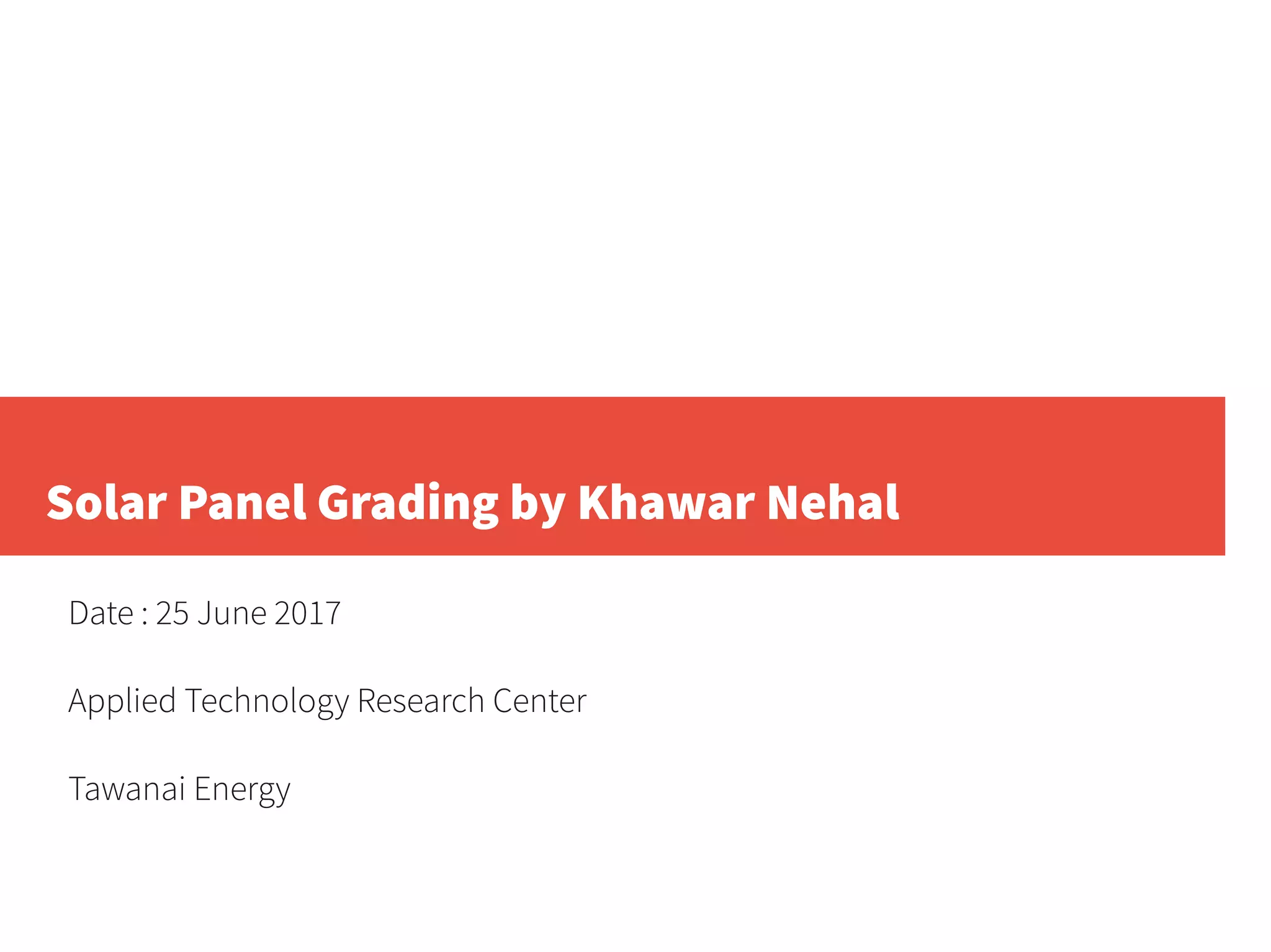 Grading of Solar Panels. | PDF