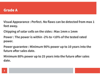 Grading of Solar Panels. | PPT