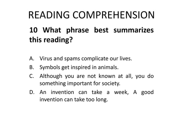 At symbol reading comprehension | PPTX