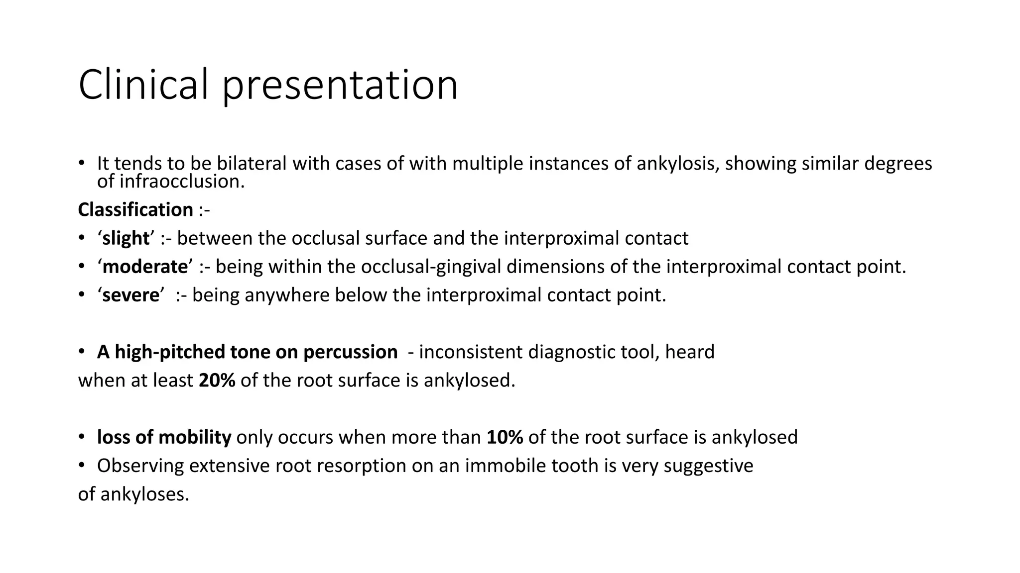 A treatment decision making model for infraoccluded primary molars | PPTX