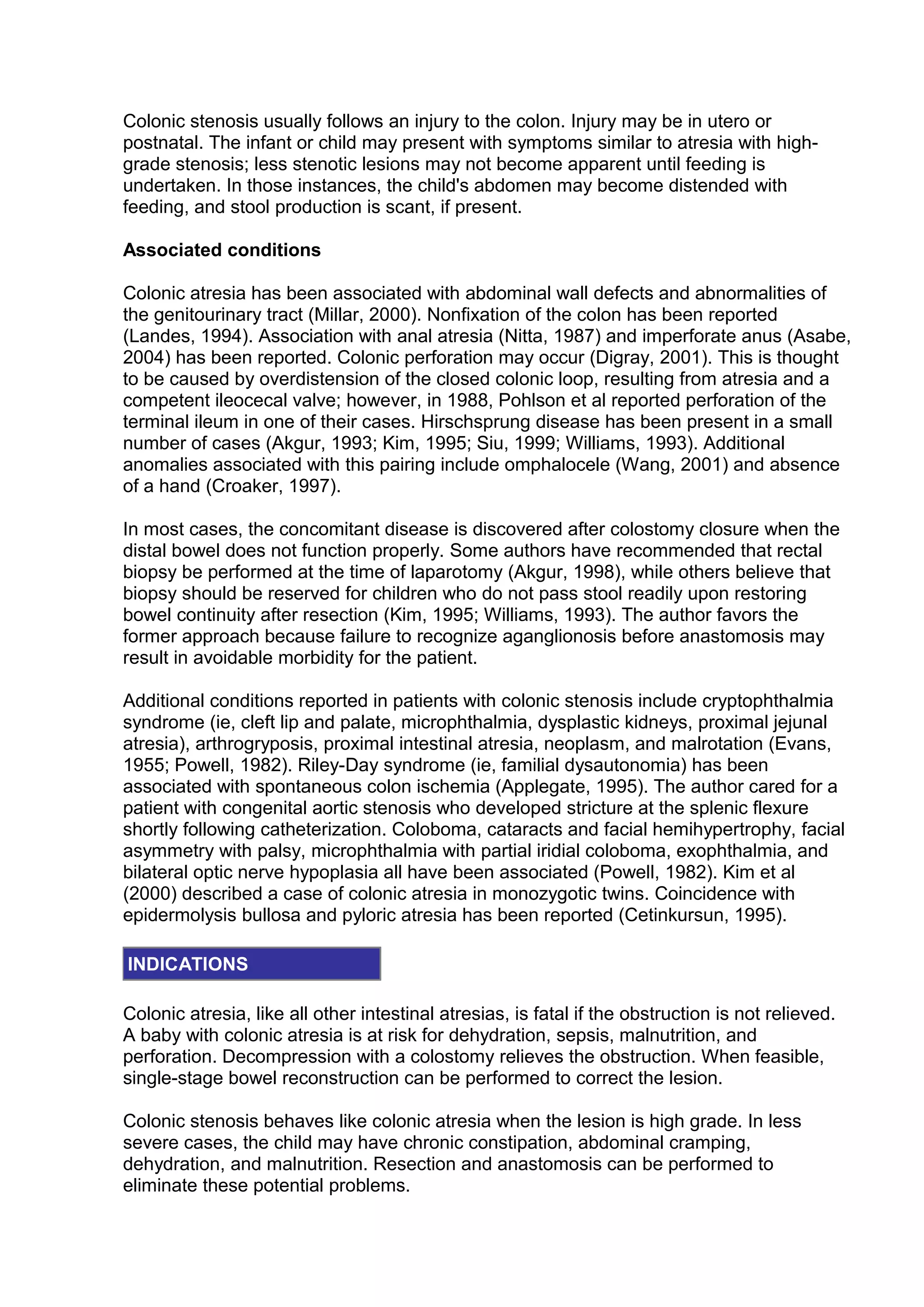 Atresia and stenosis of colon | DOC