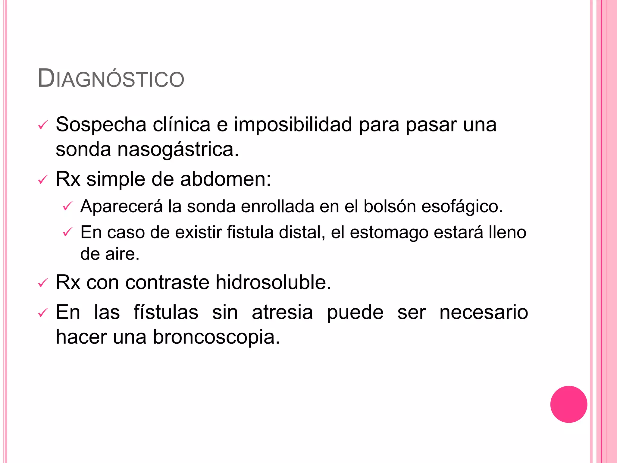 Atresia esofagica fistula traqueoesofagica | PPTX
