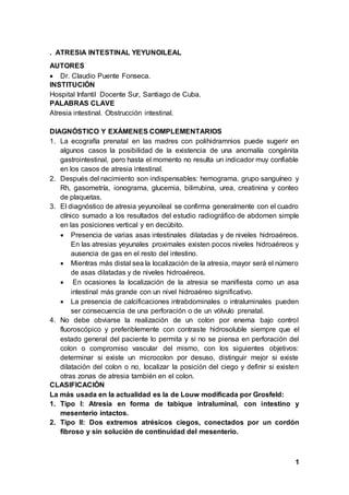 Atresia intestinal yeyunoileal | PDF