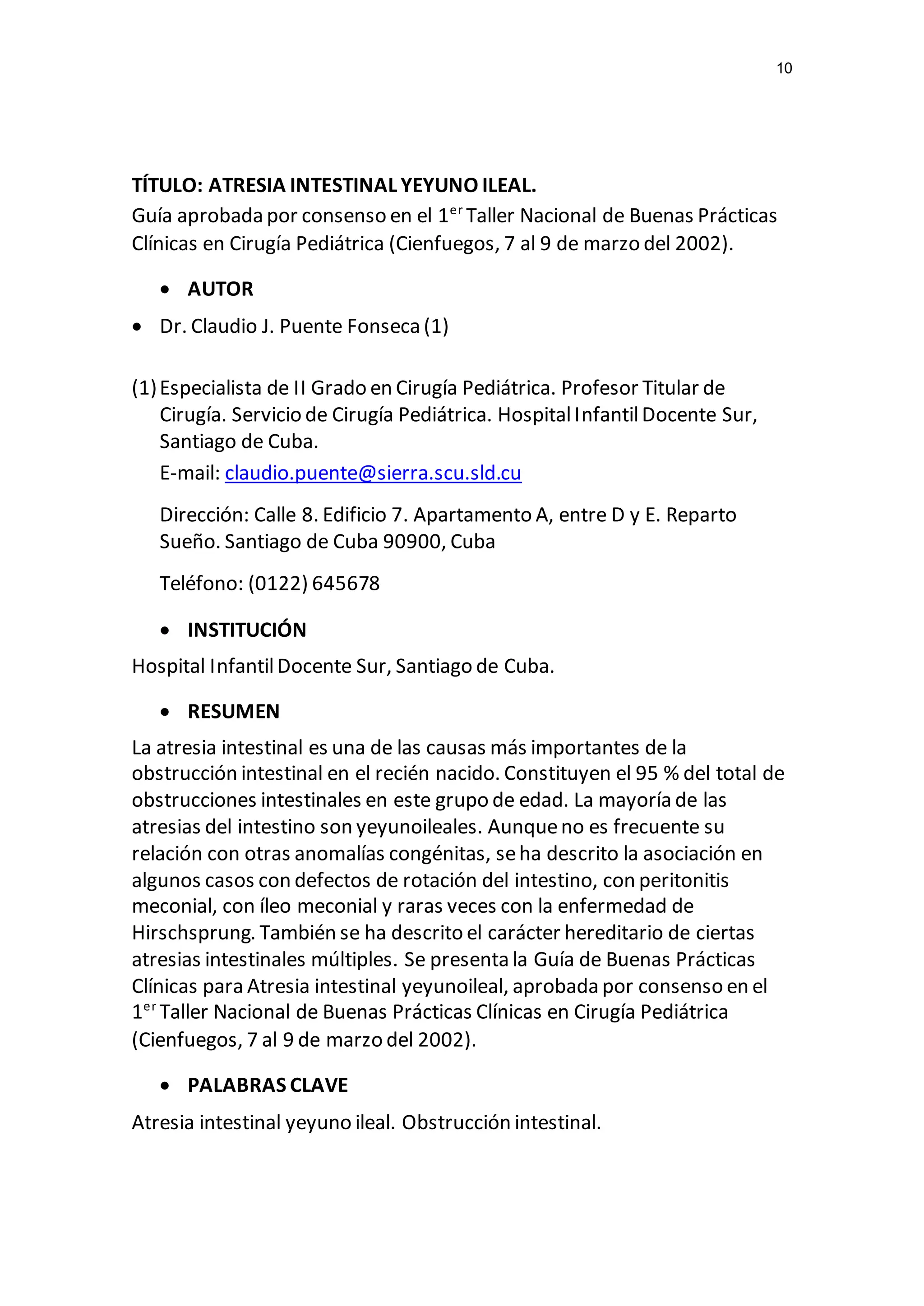 Atresias intestinales y anorectales | DOCX