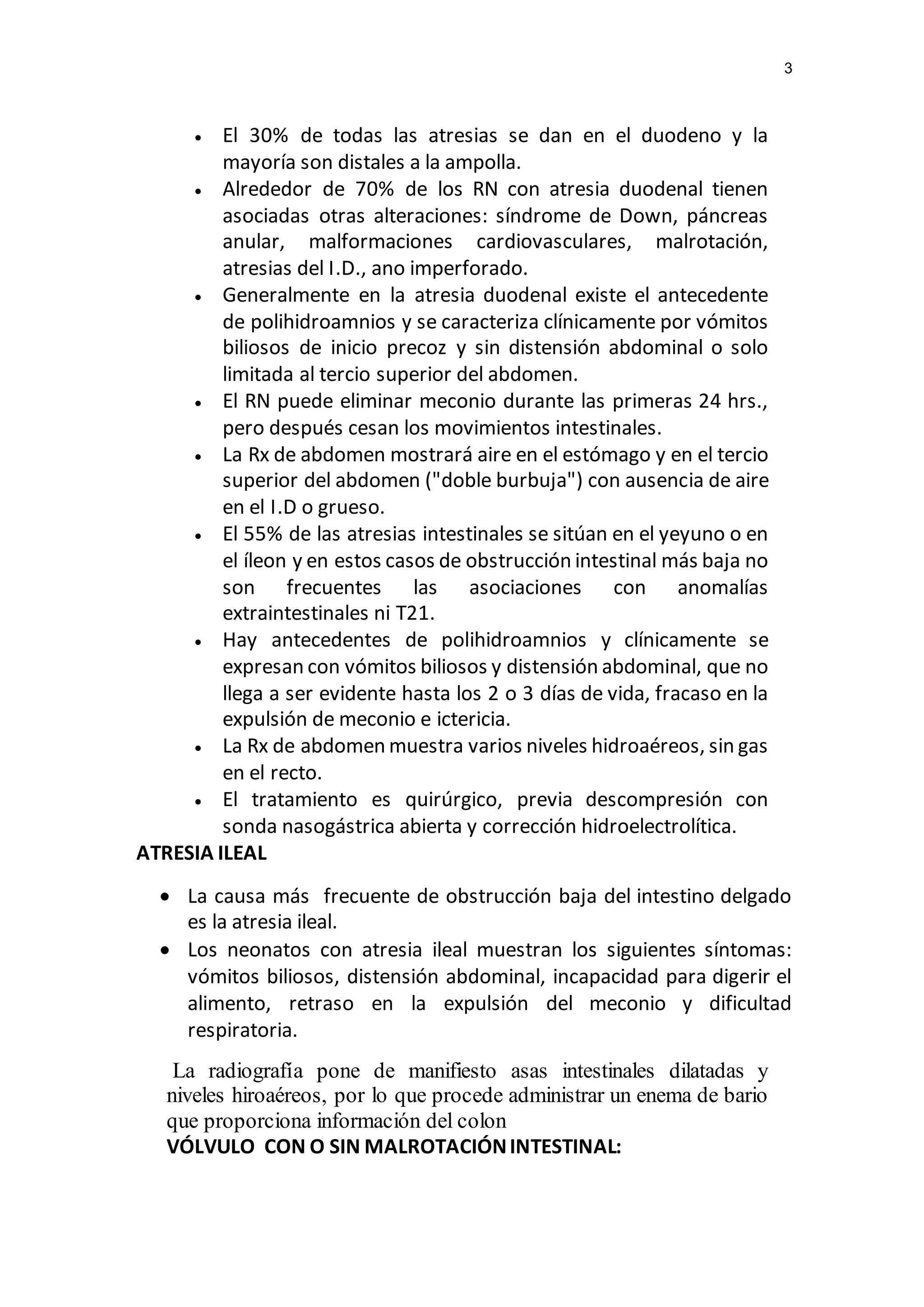 Atresias intestinales y anorectales | DOCX