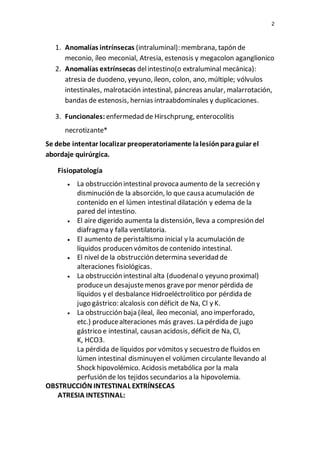 Atresias intestinales y anorectales | DOCX