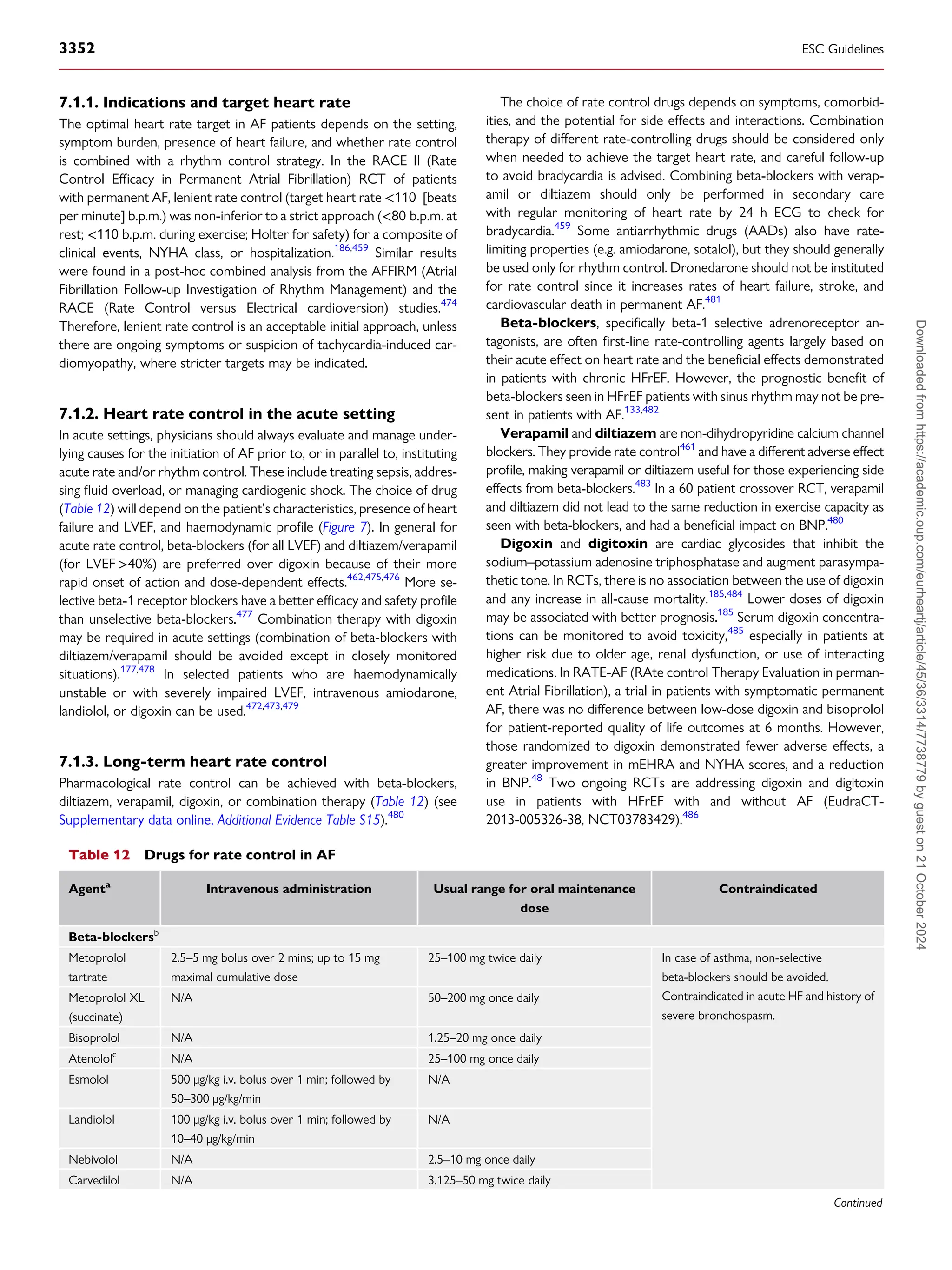 ATRIAL FIBRILLATION- 2024 Guidelines ESC | PDF