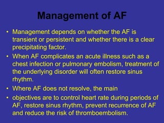 Atrial ﬁbrillation review of principles | PPTX