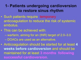 Atrial ﬁbrillation review of principles | PPTX