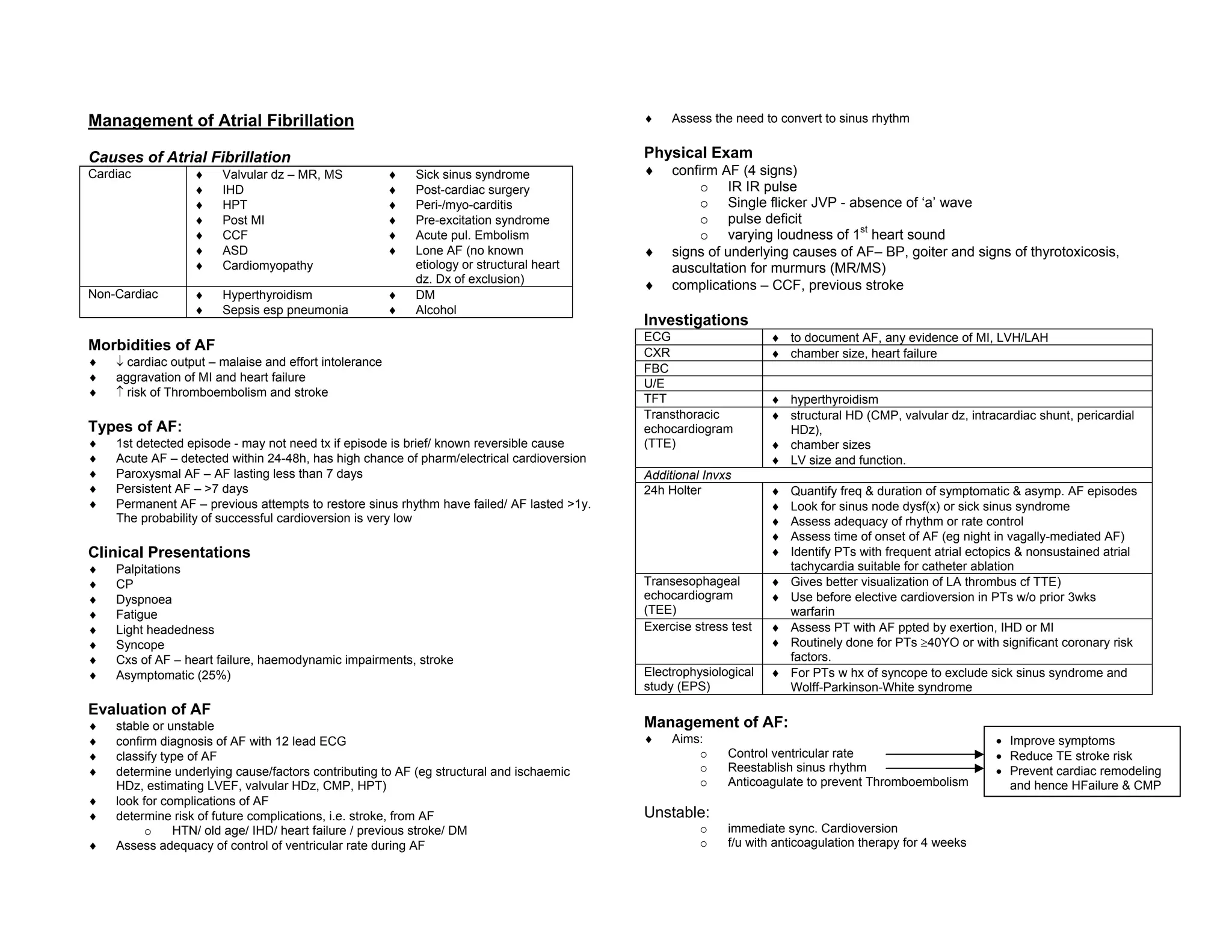 Atrial fibrillation management summary | PPT