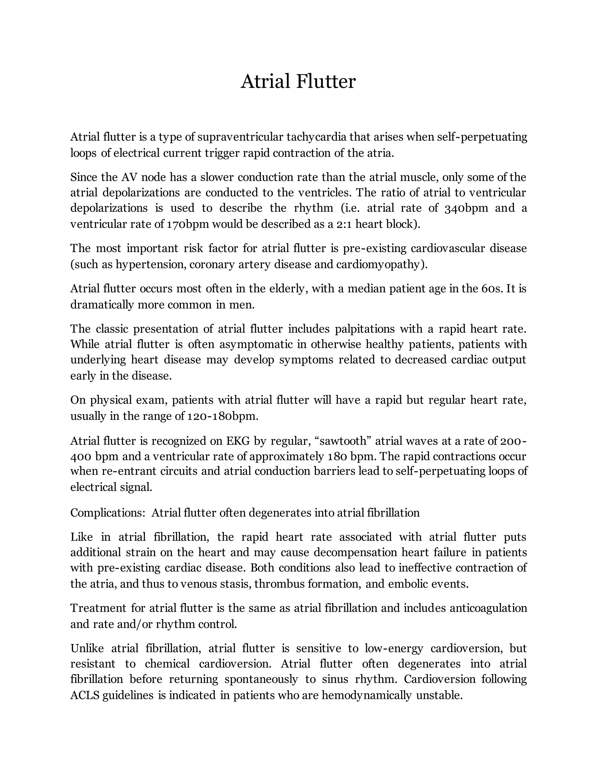 Atrial flutter | DOCX
