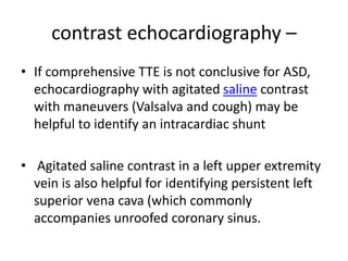 Atrial septal defect Echocardiography | PPTX