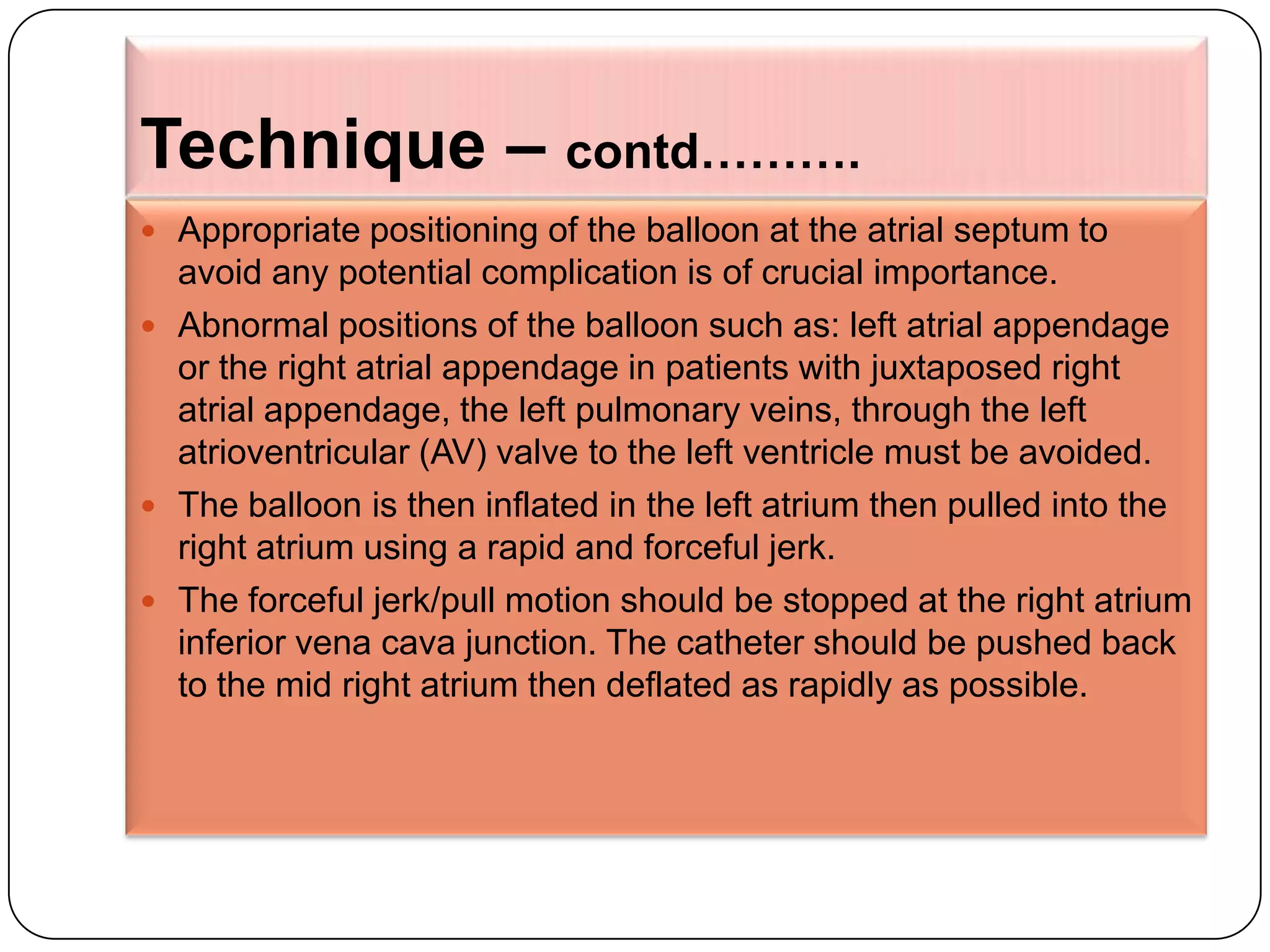 Atrial septostomy | PPTX