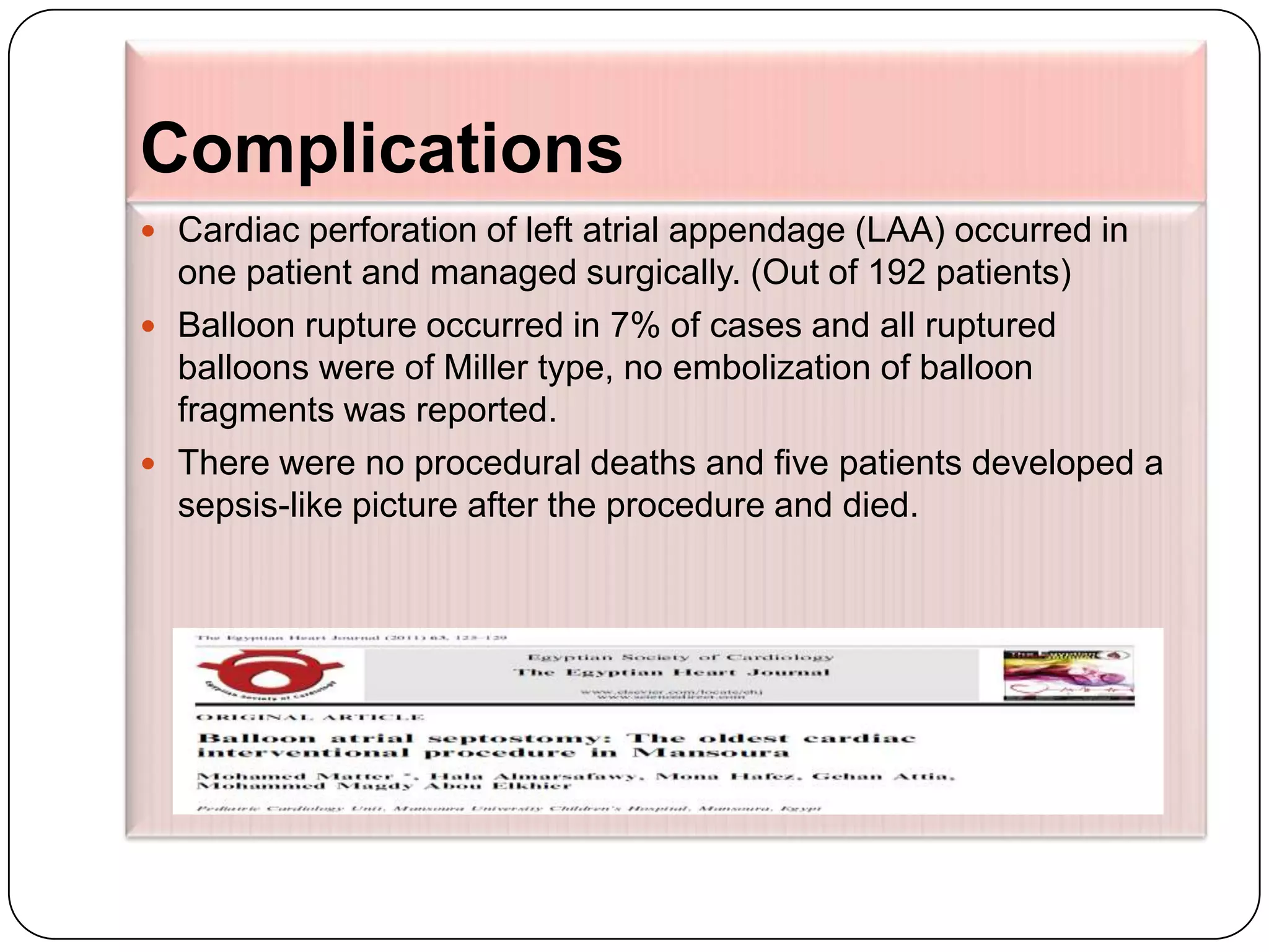 Atrial septostomy | PPTX
