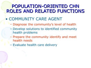 ATRIBUTES STANDAR ROLES COMMUNITY HEALTH NURSING | PPT