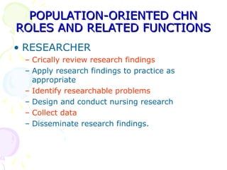 ATRIBUTES STANDAR ROLES COMMUNITY HEALTH NURSING | PPT