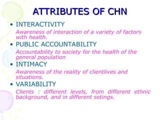 ATRIBUTES STANDAR ROLES COMMUNITY HEALTH NURSING | PPT