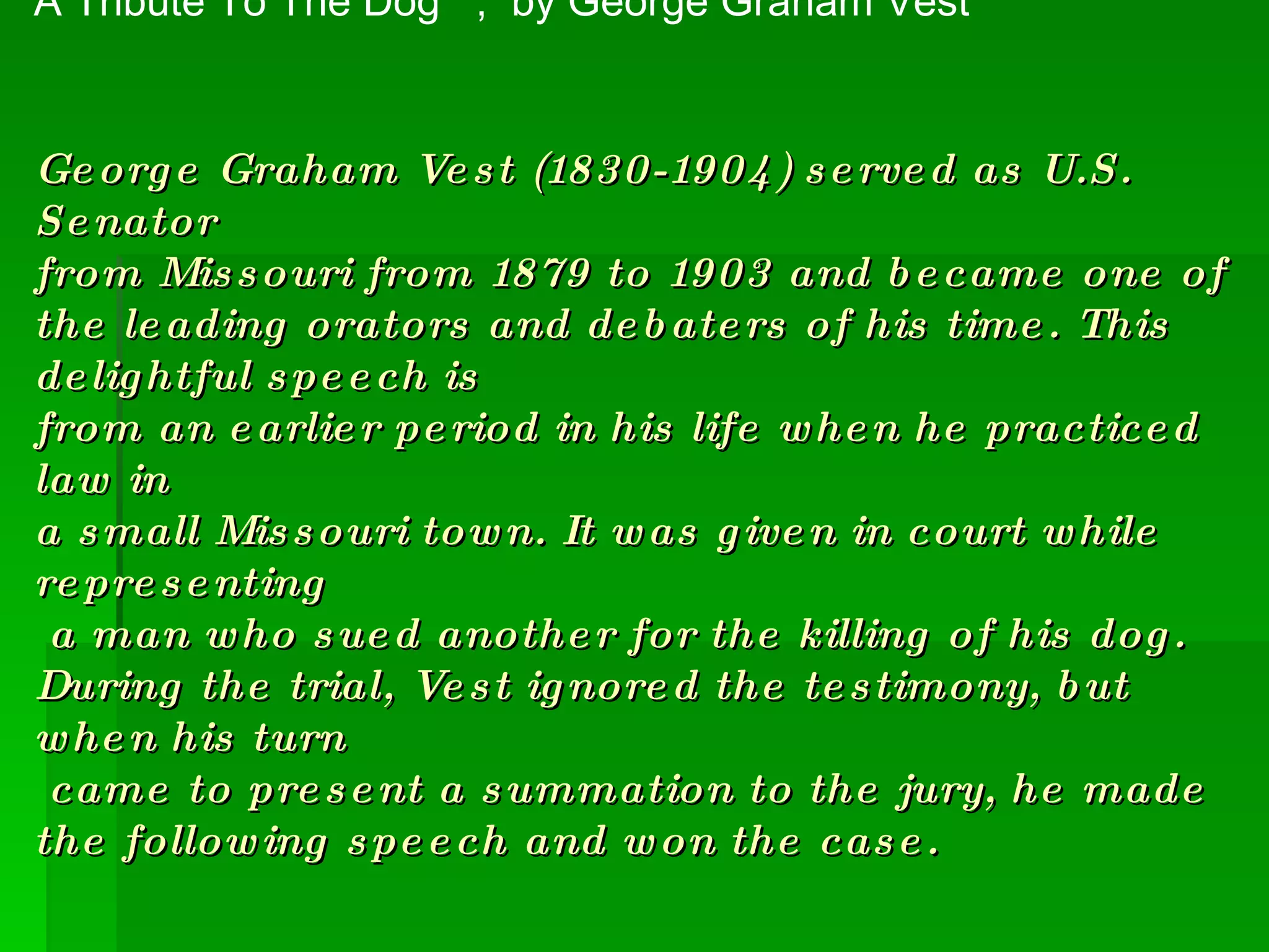 A tribute to the dog | PPS