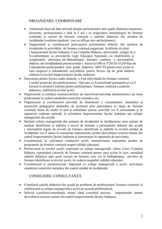 Atributiile responsabilului comisiei de perfectionare | DOC