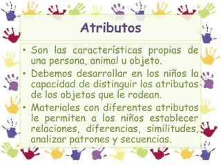 Atributos, clasificacion, conjuntos y patrones | PPTX